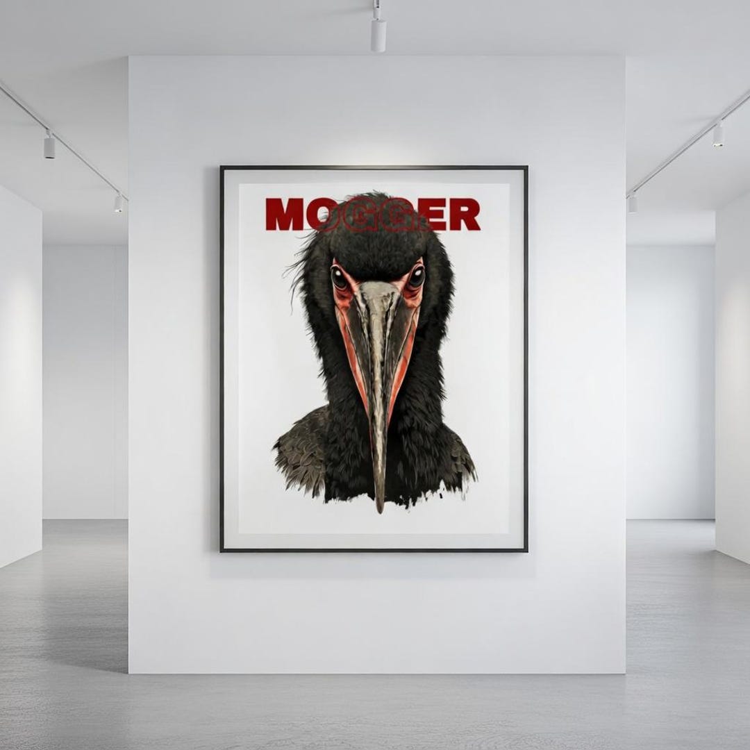 Vintage MOGGER Shoebill Poster | Serious POV Shoebill Bird Wall Art ...