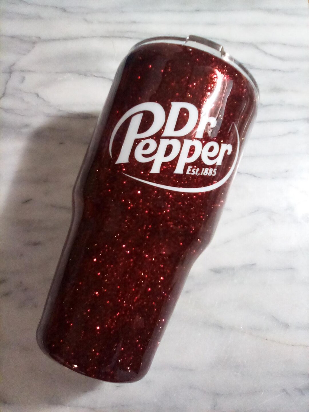 Custom Dr. Pepper Glitter Tumbler – Handmade Stainless Steel Mug - Etsy