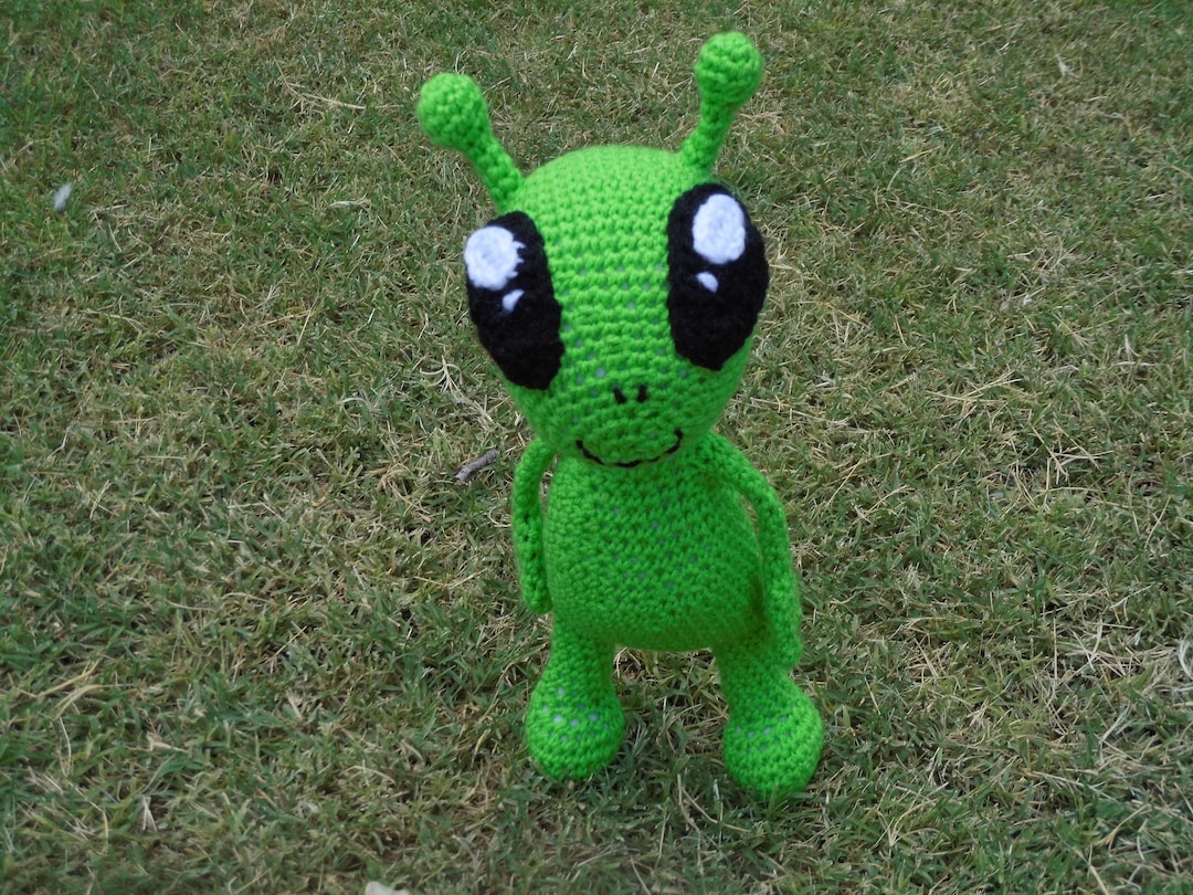 Alien Stuffed Crocheted Figure - Crocheted Alien - Stuffed Alien ...