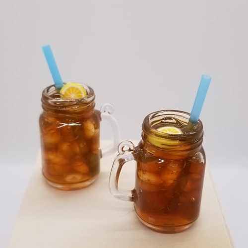1:3 Scale Miniature Iced Tea/sweet Tea in Mason Mug With Lemon | Etsy