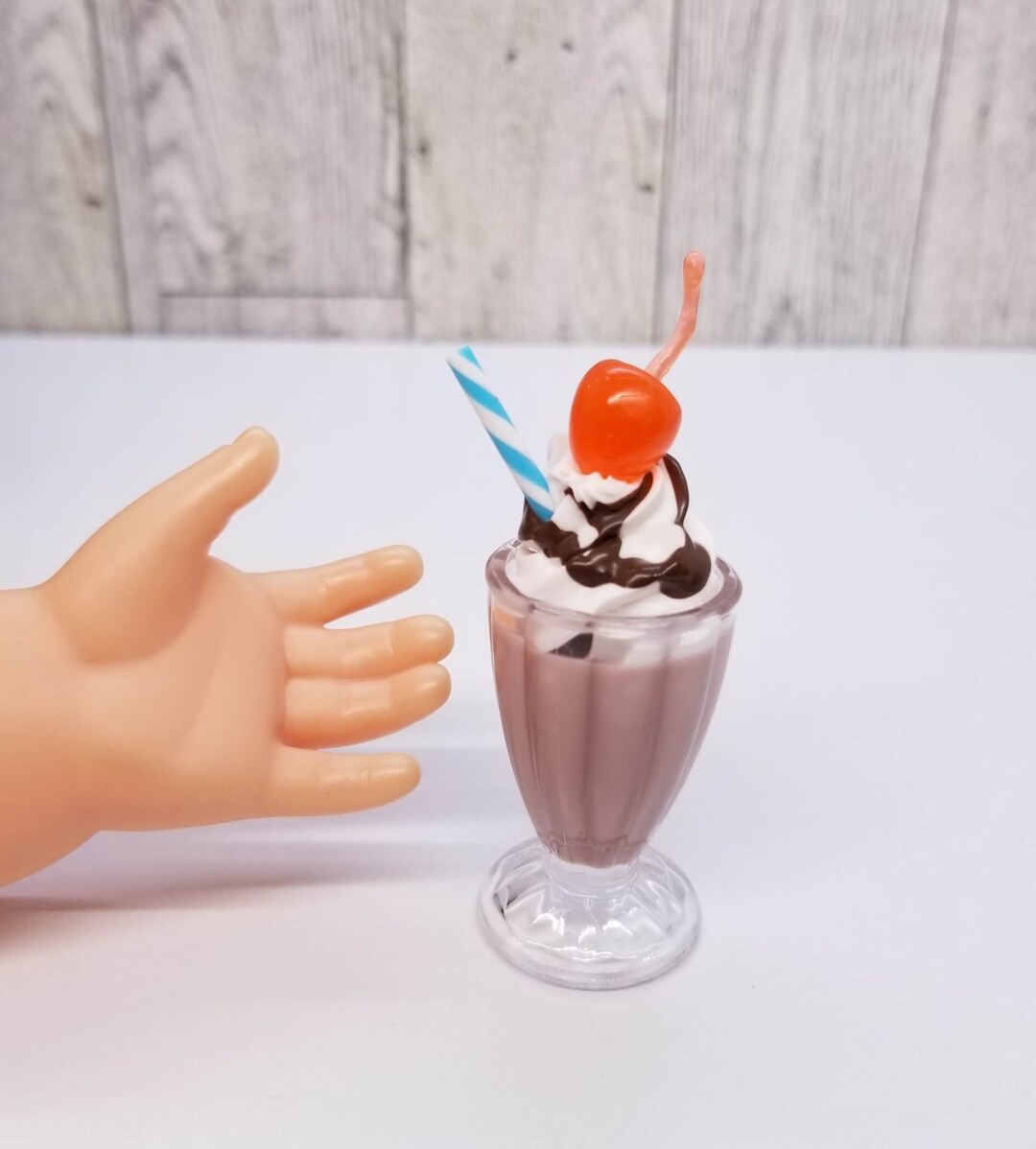 1:3 Scale Chocolate Ice Cream Milkshake for 18 Inch Doll, 14 Inch Doll ...