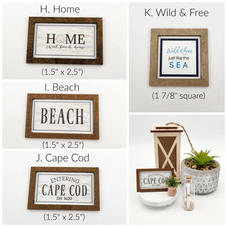 Mini Nautical Ocean Pictures/signs for 2 Tier Trays, Mini Decorations ...