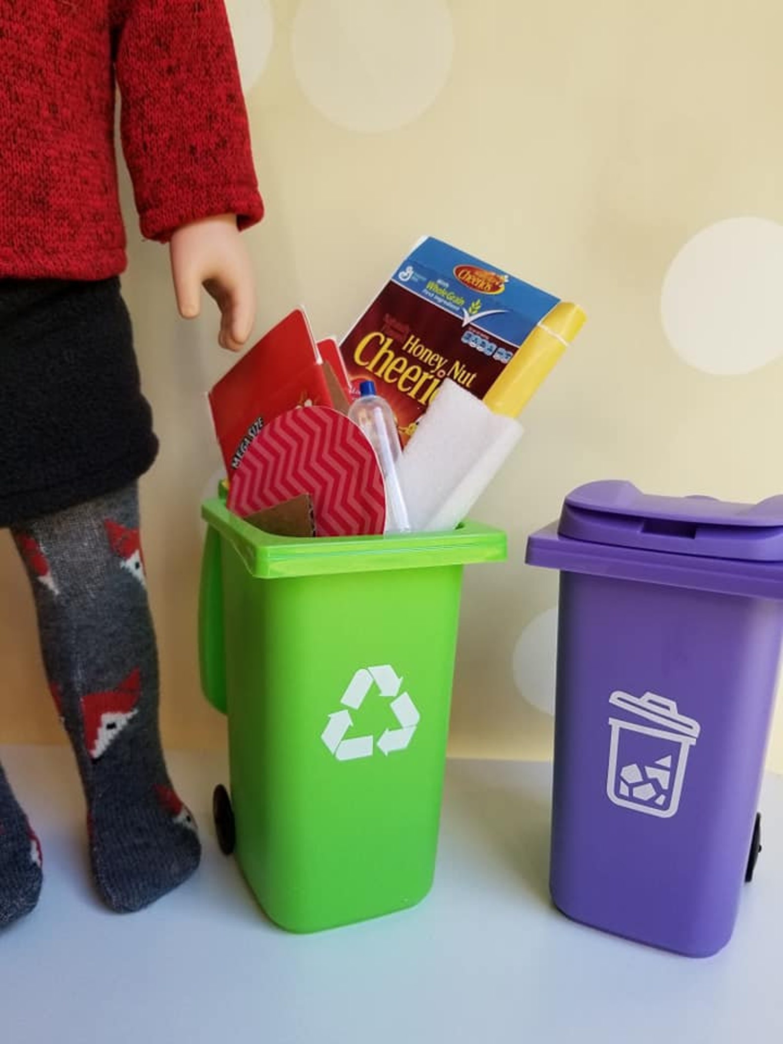 Mini Garbage Can/recycle Cans for 18 Inch Doll 14 Inch Doll | Etsy