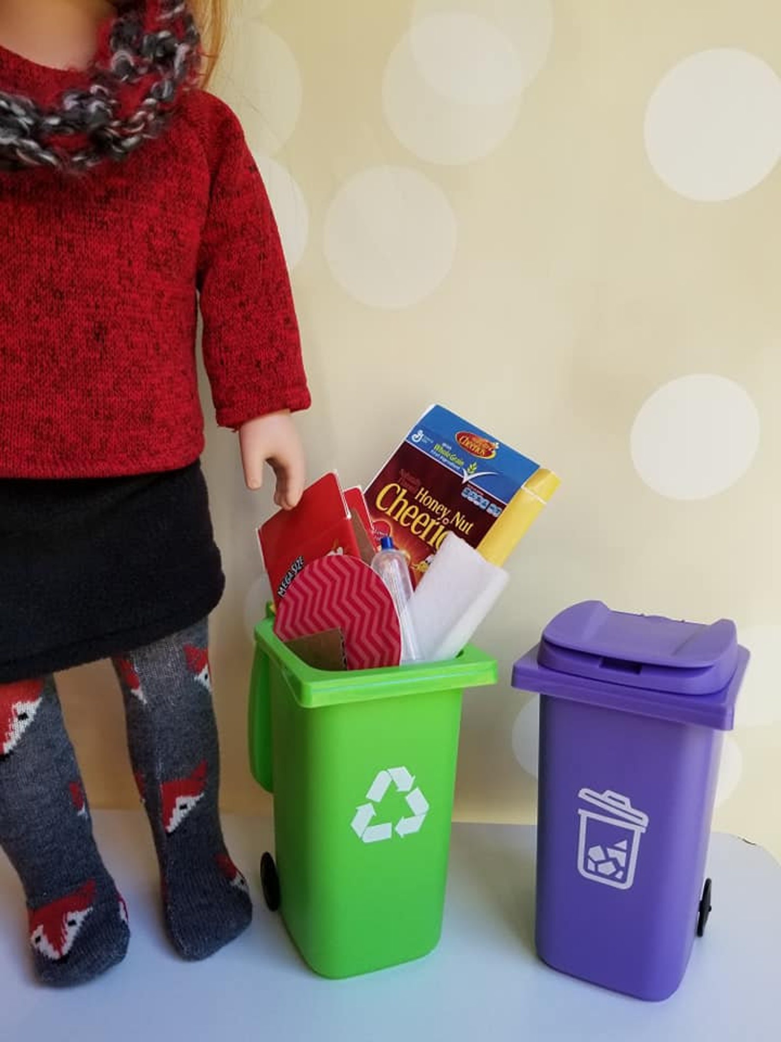 Mini Garbage Can/recycle Cans for 18 Inch Doll, 14 Inch Doll, 11 Inch ...