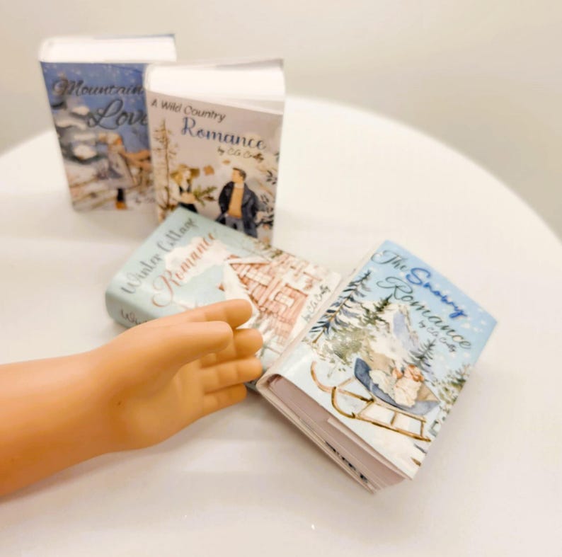 1:3 Scale Mini Romance Books Winter Theme for 18 Inch Doll, 14 Inch ...