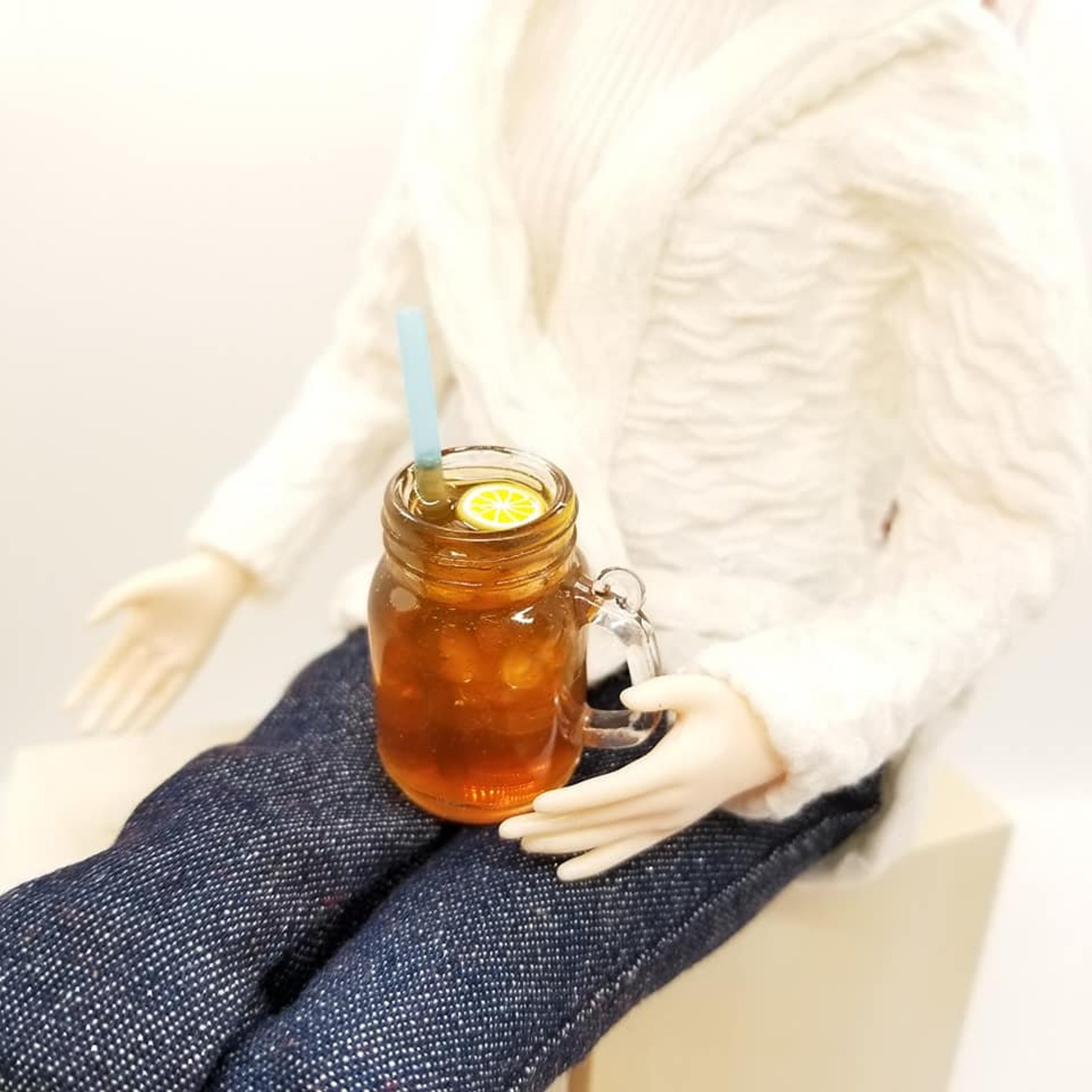 1:3 Scale Miniature Iced Tea/sweet Tea in Mason Mug With Lemon | Etsy