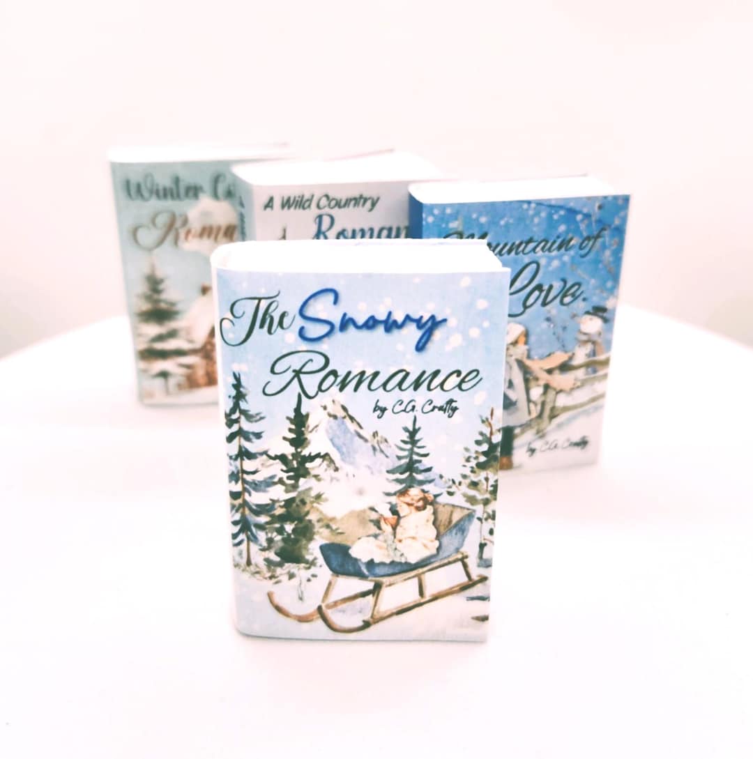 1:3 Scale Mini Romance Books Winter Theme for 18 Inch Doll, 14 Inch ...