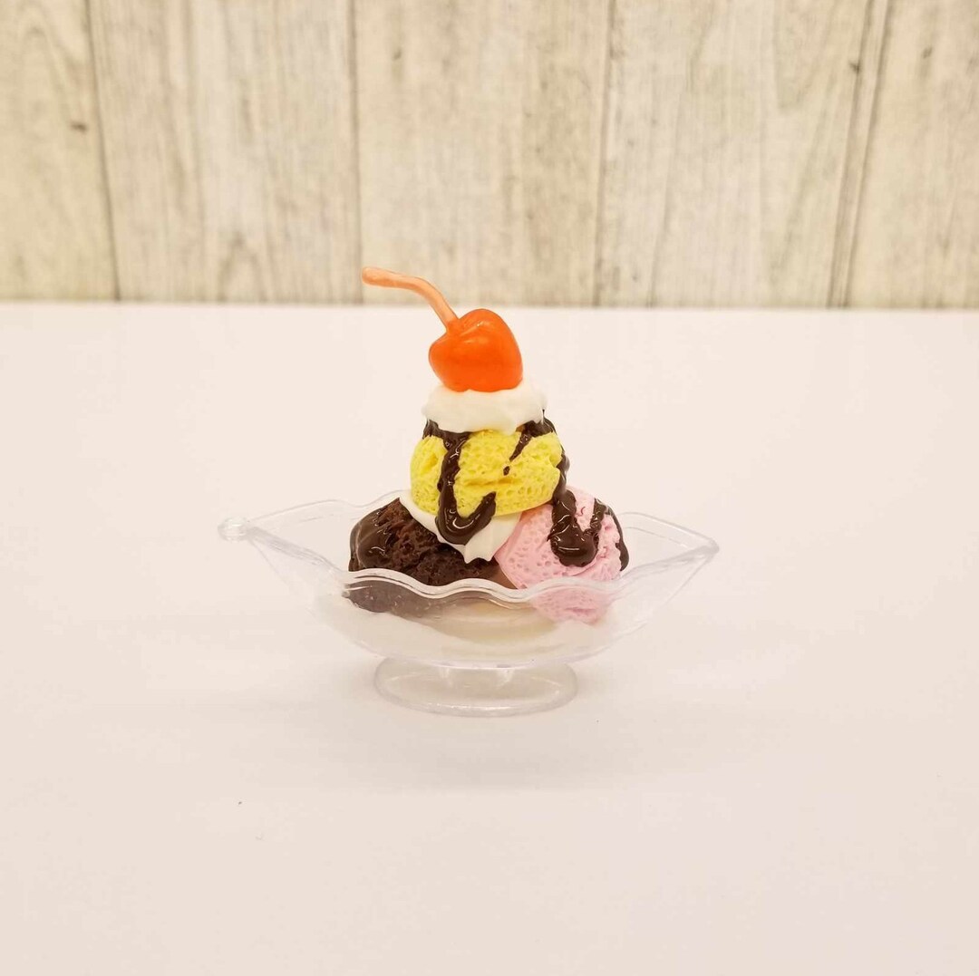 1:3 Scale 3 Scoop Ice Cream Shop Sundae for 18 Inch Doll, 14 Inch Doll ...