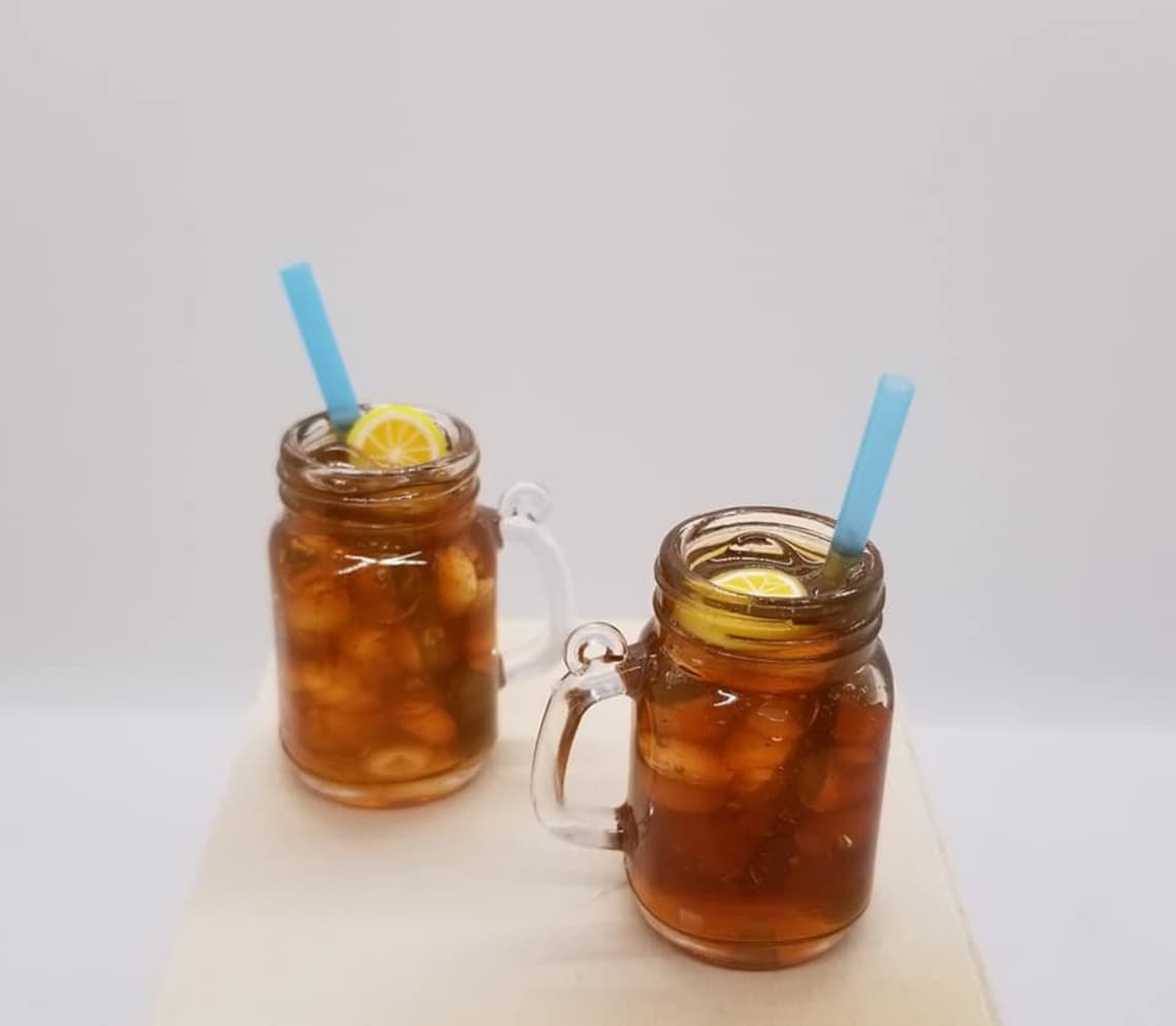 1:3 Scale Miniature Iced Tea/sweet Tea in Mason Mug With Lemon | Etsy
