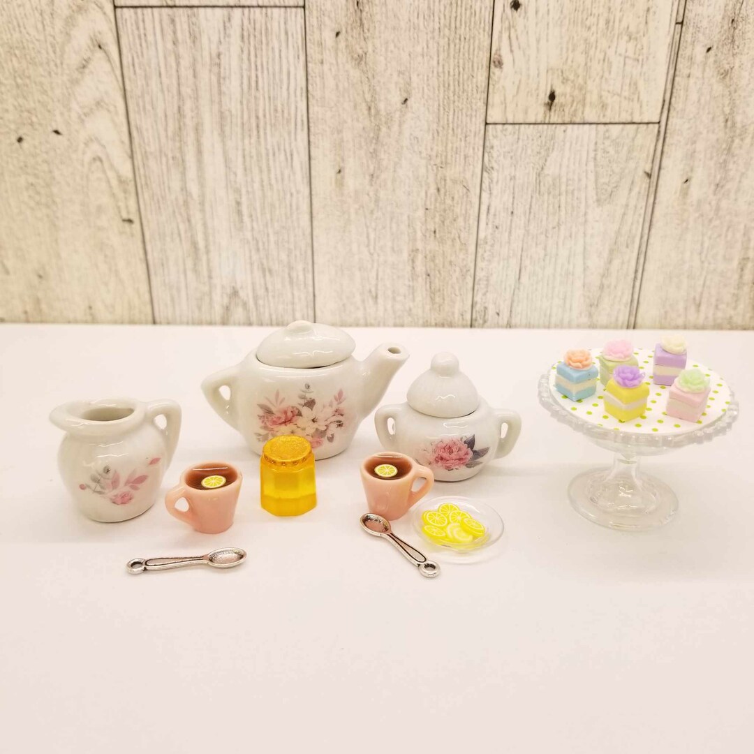 1:6 Scale (LIMITED) Mini Ceramic Tea Set for 11 Inch Doll, BJD Doll ...