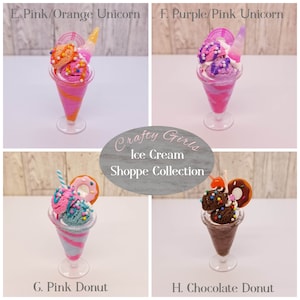 1:3 Scale Ice Cream Shop Sundaes for 18 Inch Doll, 14 Inch Doll, BJD ...