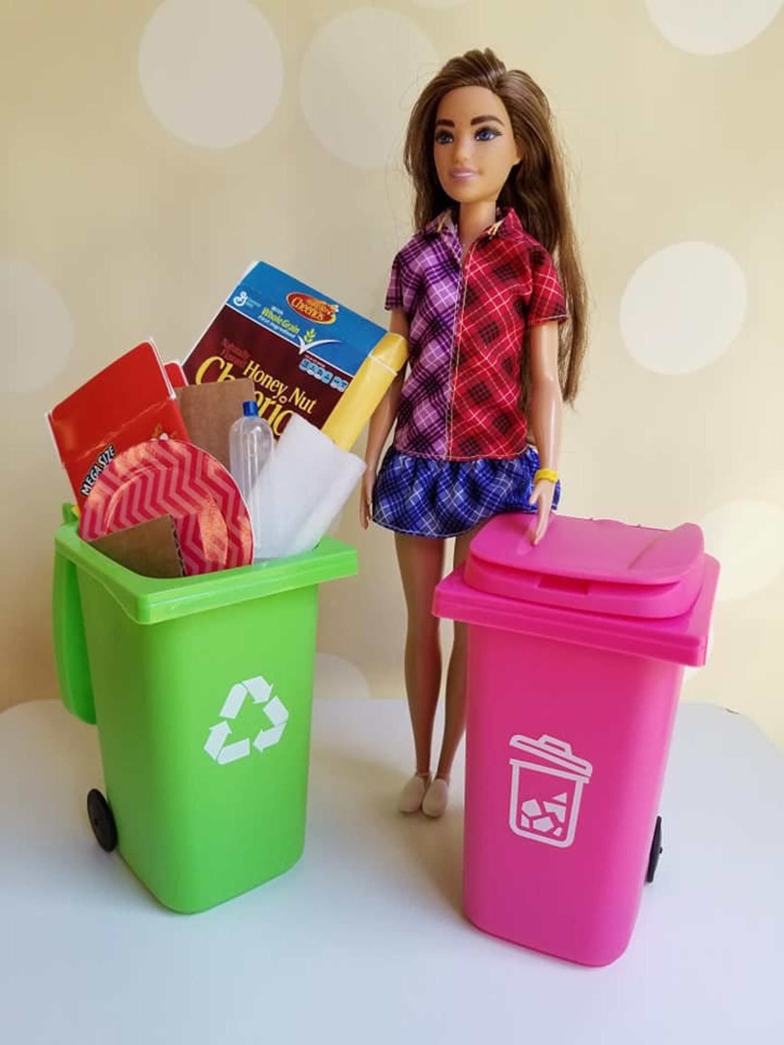 Mini Garbage Can/recycle Cans for 18 Inch Doll, 14 Inch Doll, 11 Inch ...