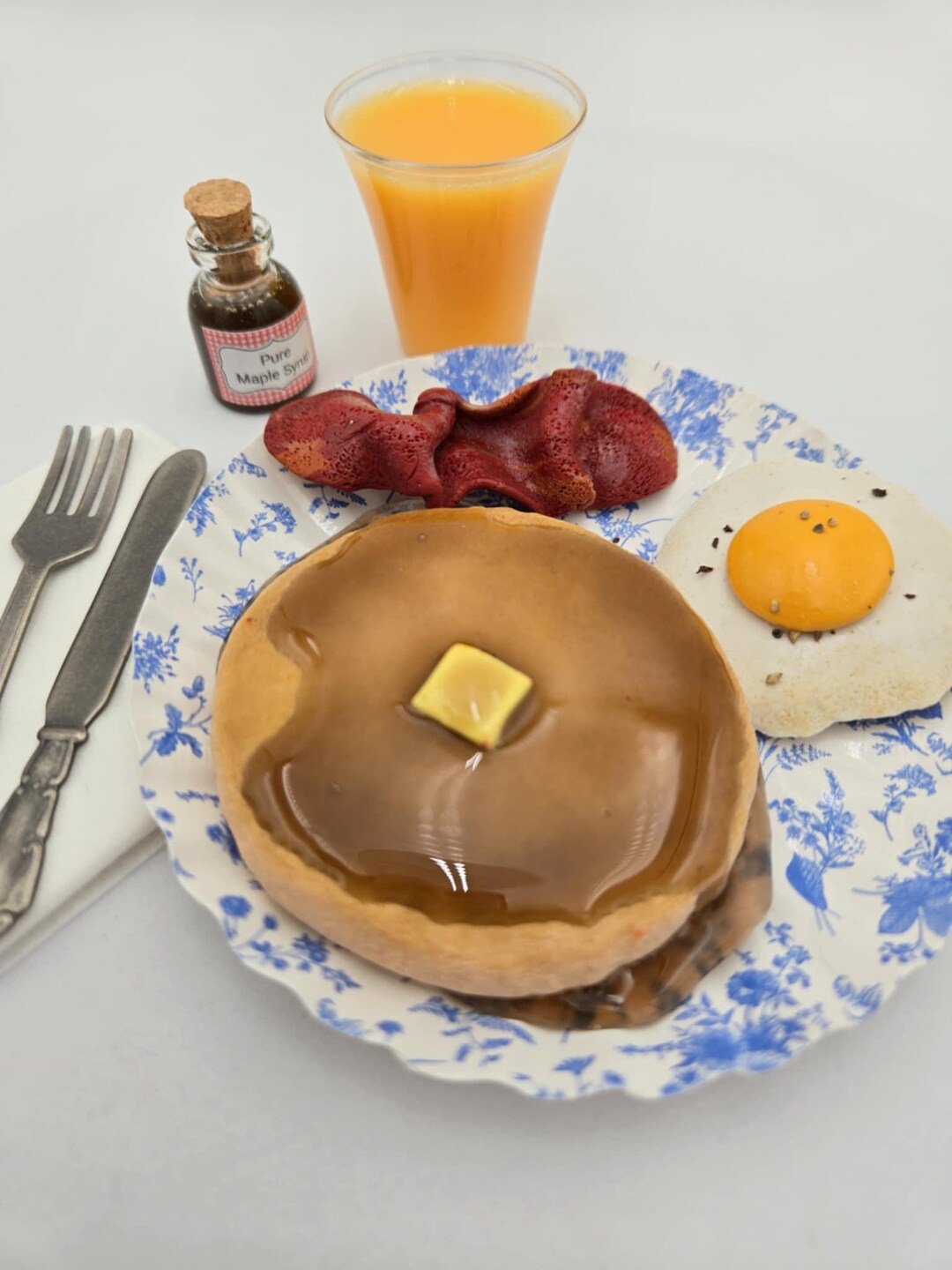 1:3 Scale Pancake Egg Bacon Breakfast for 18 Inch Doll, 14 Inch Doll ...