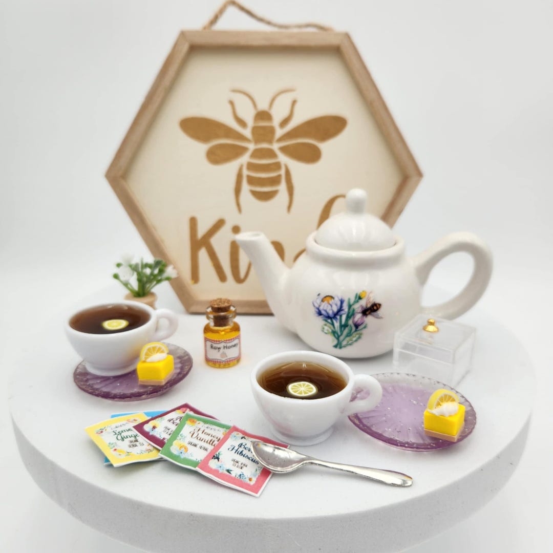 1:3 Scale Bee Themed Tea Set for 18 Inch Doll, 14 Inch Doll, BJD Doll ...