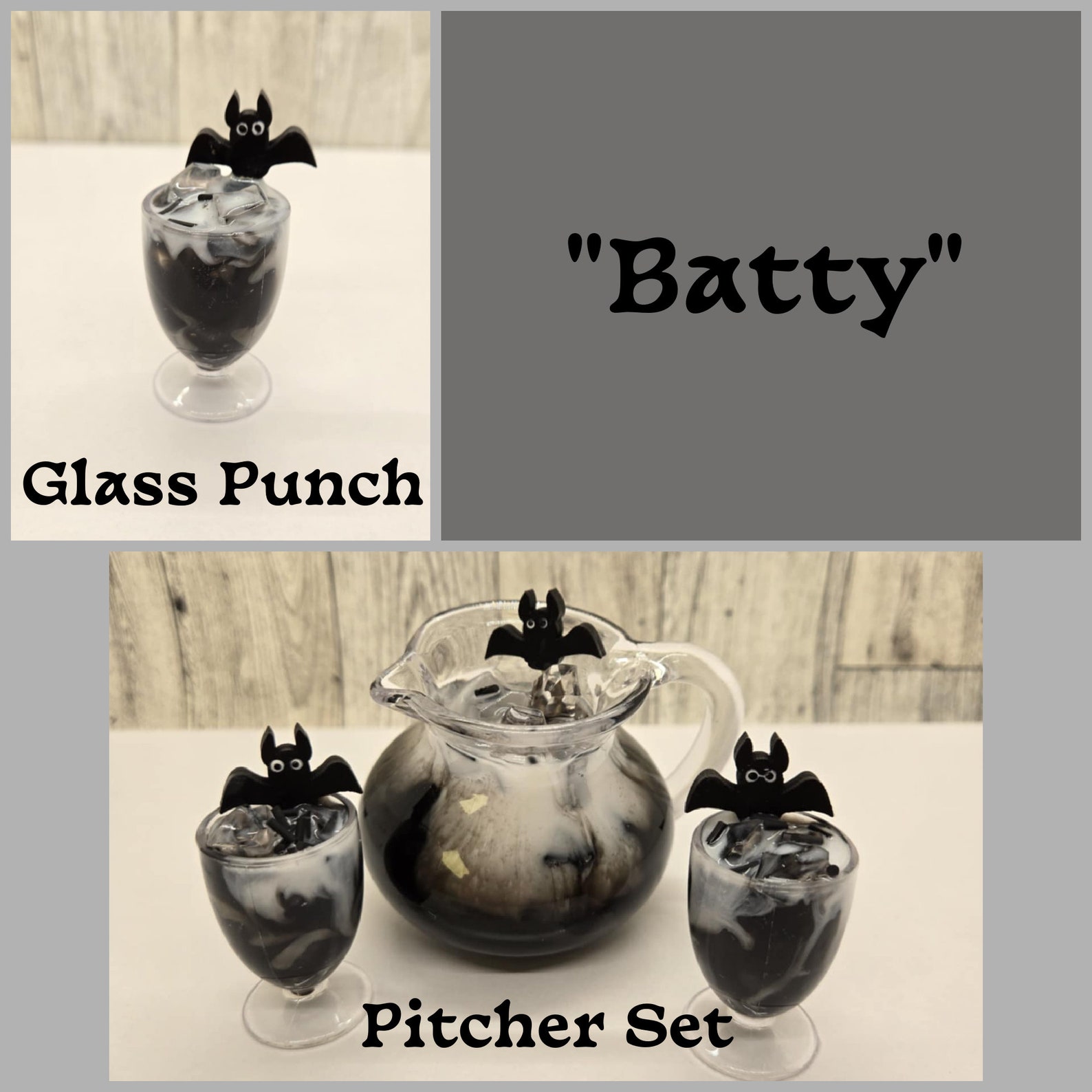 1:3 Scale Halloween Spooky Brew Assorted Punch Pitcher and Beverage Set ...
