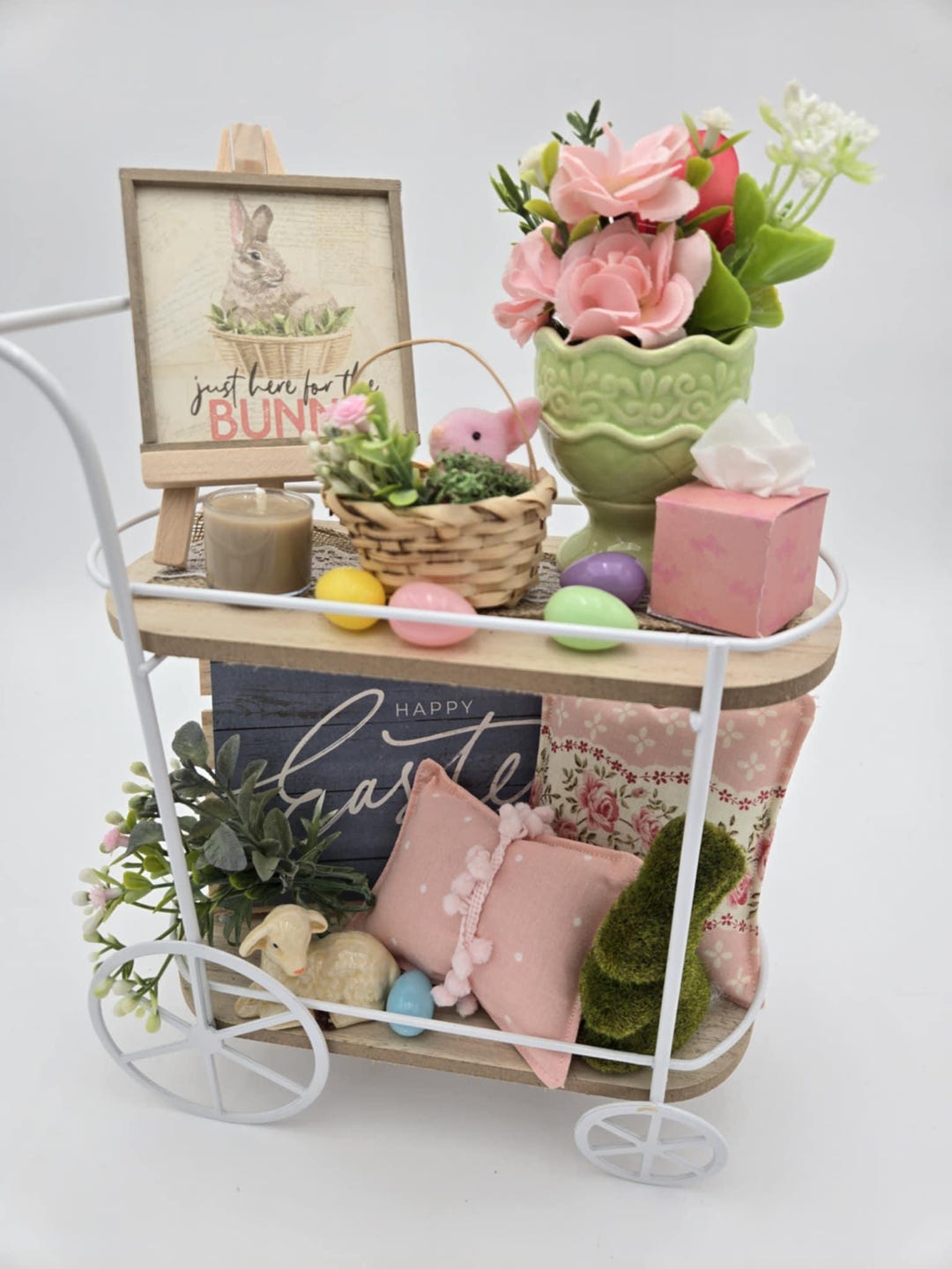 1:3 Scale "happy Easter" Mini Easter Spring Decorated Cart for 18 Inch ...