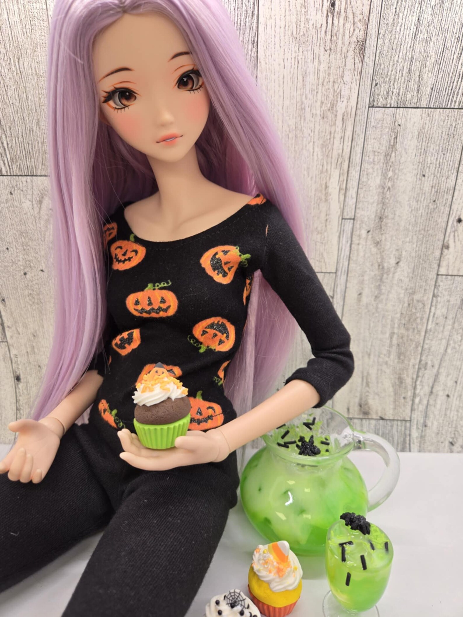 1:3 Scale Halloween Spooky Brew Assorted Punch Pitcher and Beverage Set ...