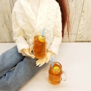 1:3 Scale Miniature Iced Tea/sweet Tea in Mason Mug With Lemon for 18 ...