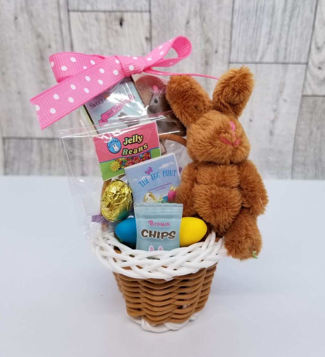 1/6 1/4 Scale Mini Easter Basket for 11 Inch Fashion Doll or 14-18 Inch ...