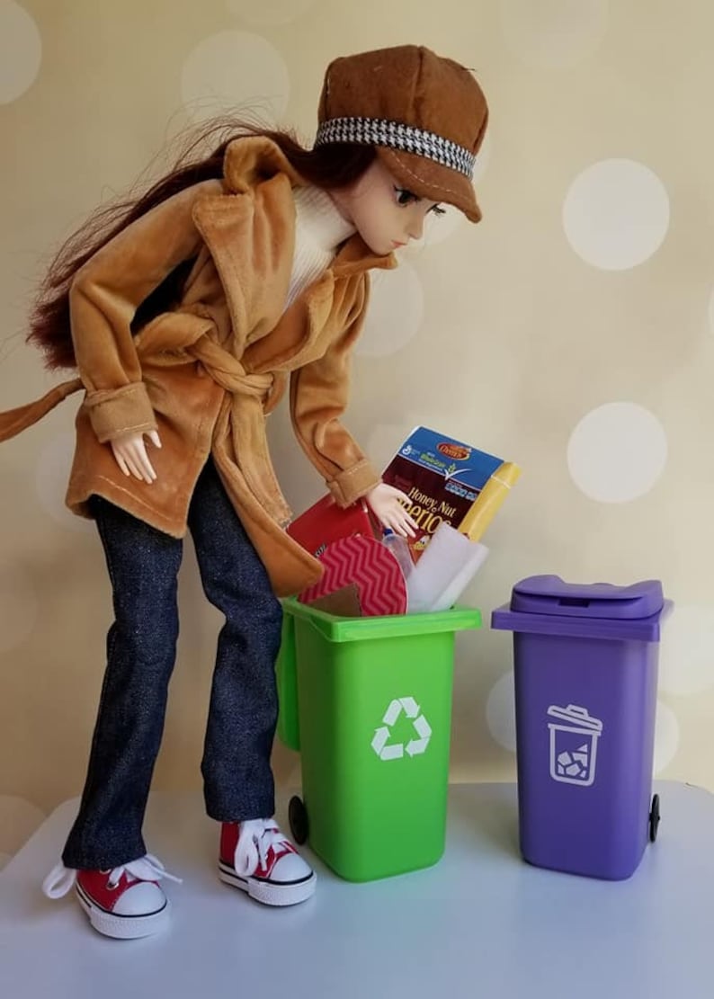 Mini Garbage Can Recycle Cans For 18 Inch Doll 14 Inch Doll Etsy