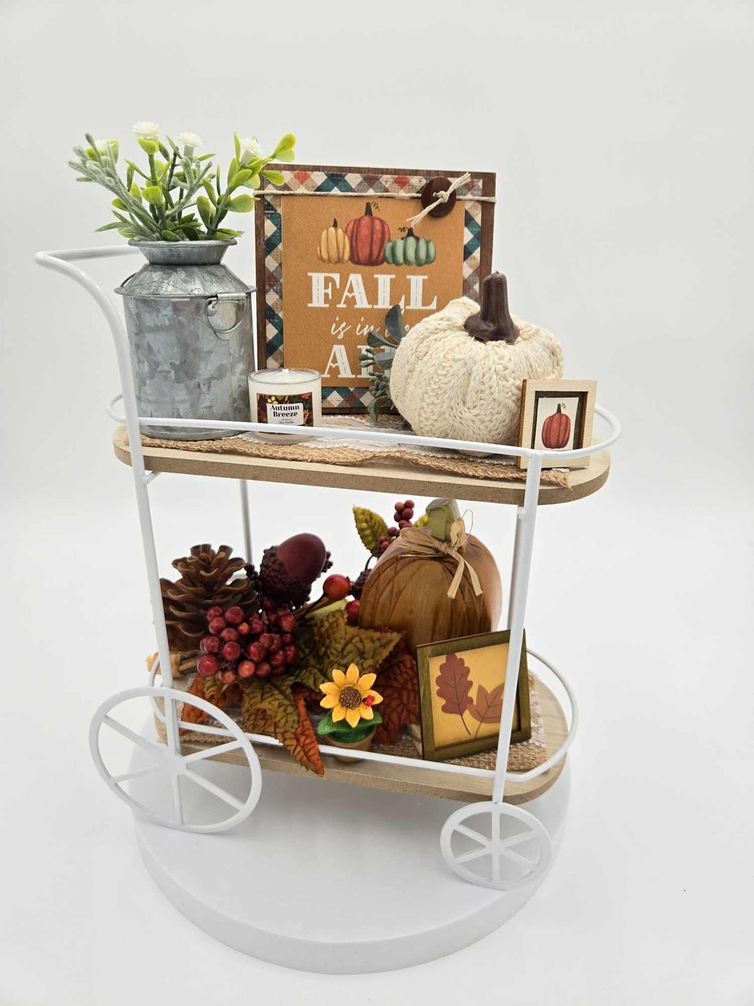 Mini Fall Decor Tea Cart And/or Decorations for 18 Inch Doll, 14 Inch ...
