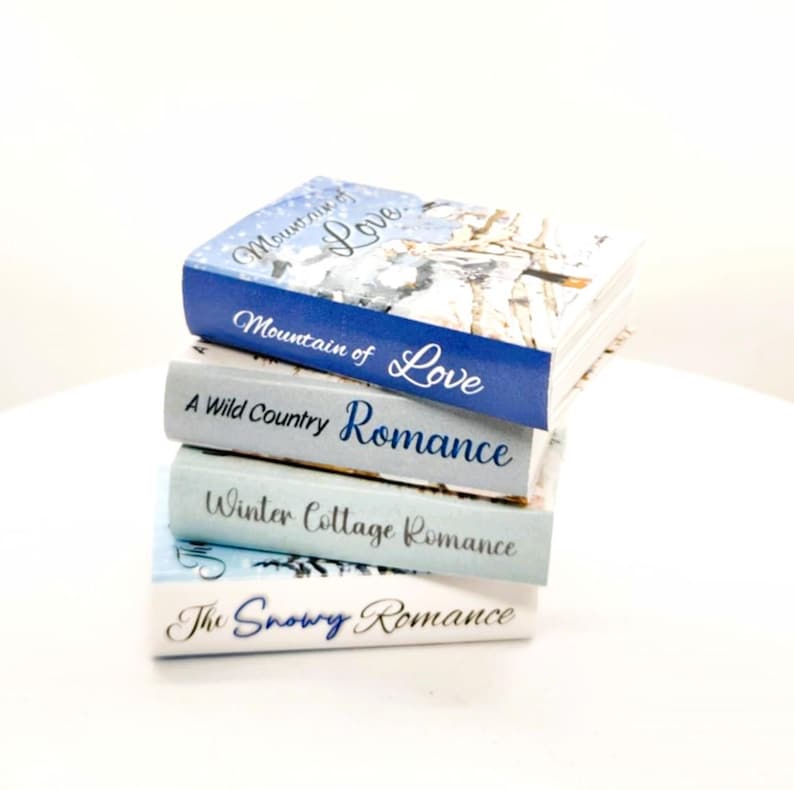1:3 Scale Mini Romance Books Winter Theme for 18 Inch Doll, 14 Inch ...