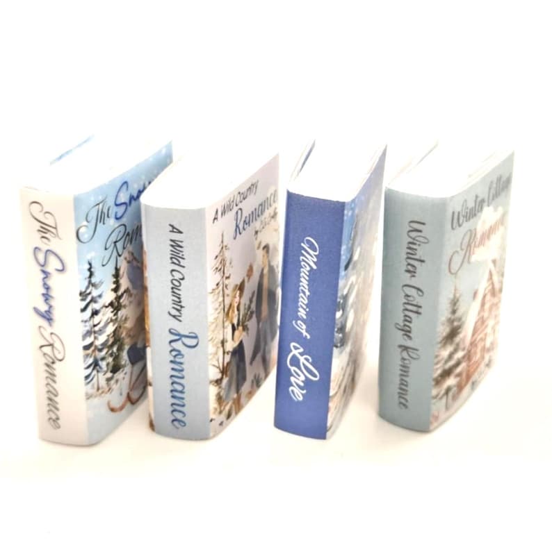 1:3 Scale Mini Romance Books Winter Theme for 18 Inch Doll, 14 Inch ...