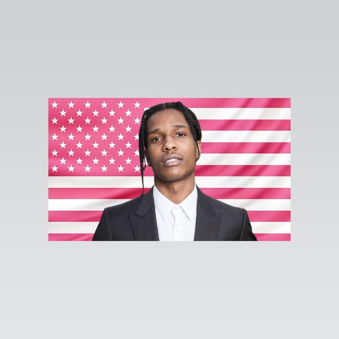 ASAP Rocky Pink American Flag Tapestry – Rap Wall Art – Aesthetic ...