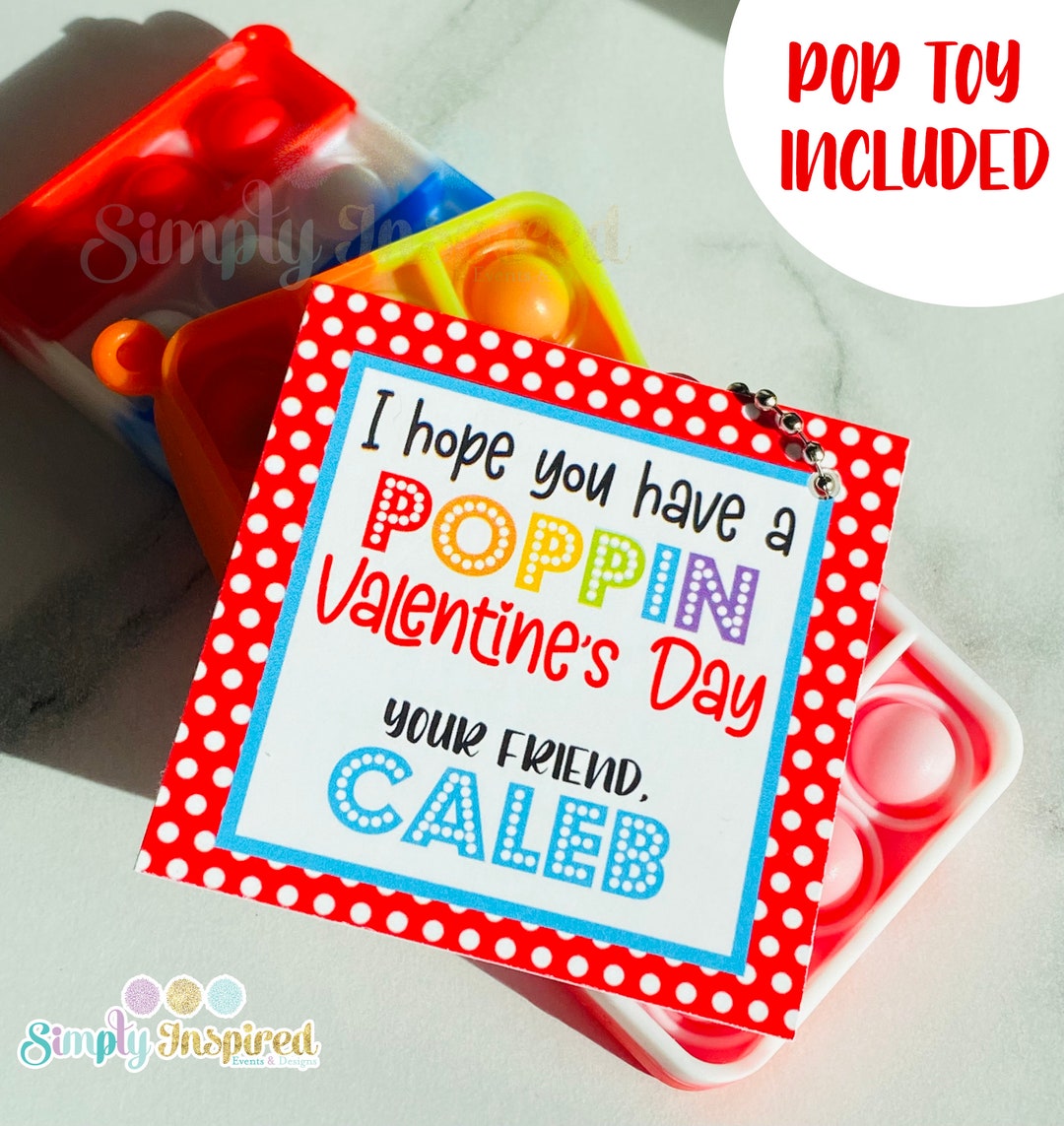 Pop It Valentine Cards, Fidget Valentine Cards, Classroom Valentine ...
