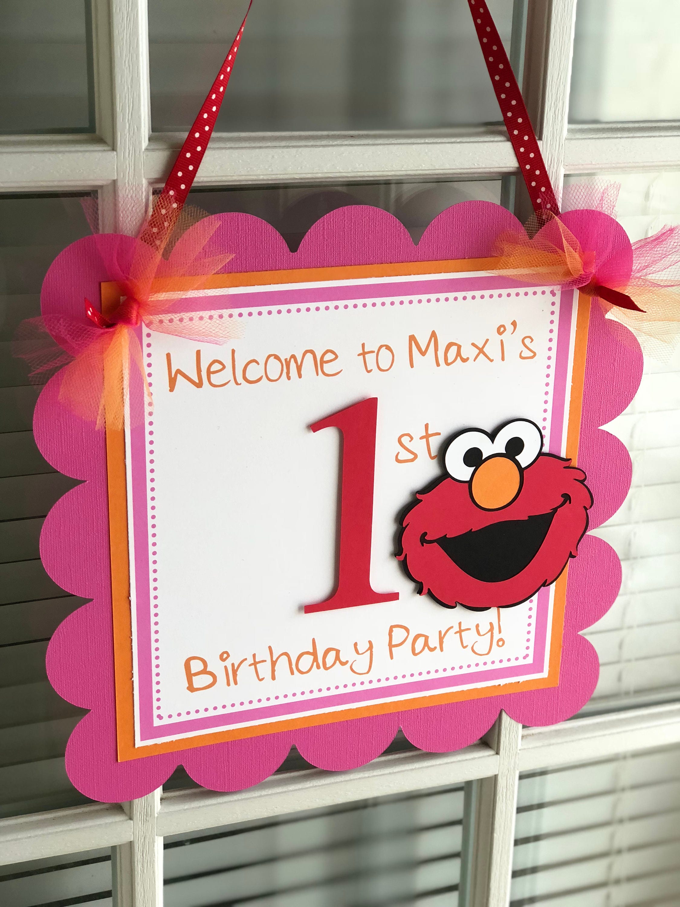 Elmo Door Sign Elmo Party Welcome Sign | Etsy