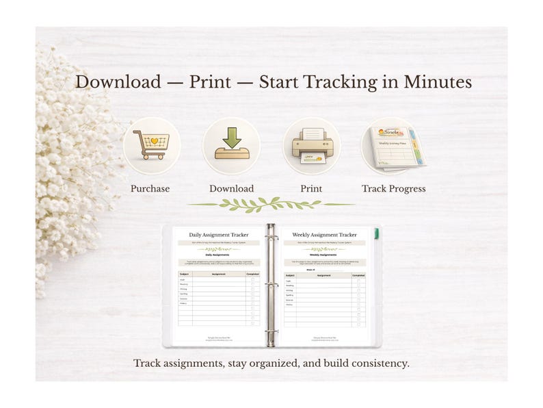 Assignment Tracker Printable | Homeschool Assignment Log | Student ...