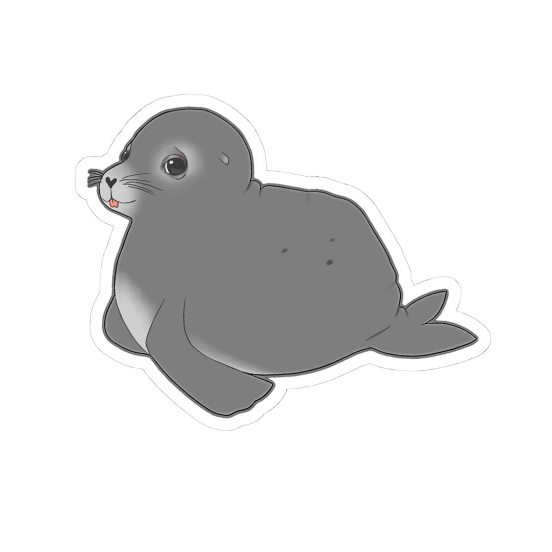 Gray Seal Pup Sticker | Kiss-cut Sticker - Etsy
