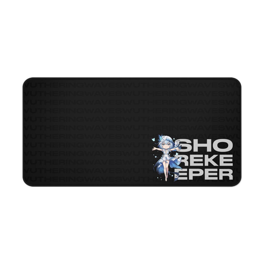 Shorekeeper Wuthering Waves Minimal Desk Mat | Wuwa Mousepad, Dark Grey ...