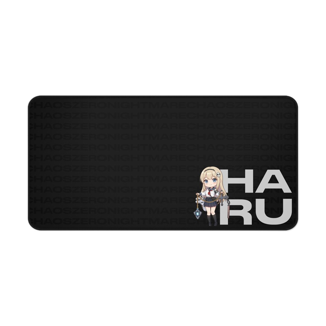 Haru Chaos Zero Nightmare Minimal Desk Mat | CZN Mousepad, Dark Grey ...