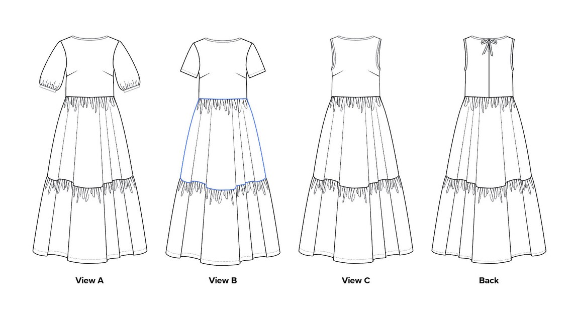 Smock Dress PDF Sewing Pattern Sage Smock Dress Pattern | Etsy