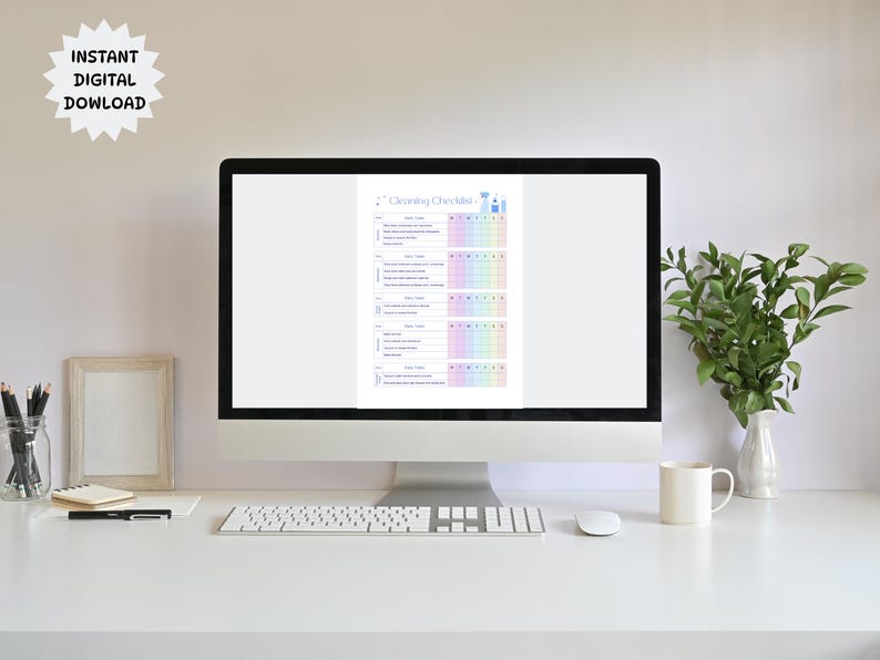 Editable House Cleaning Schedule Checklist | Cleaning Planner | Daily ...