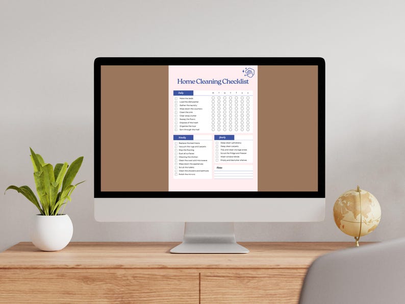 Editable House Cleaning Schedule Checklist | Cleaning Planner | Daily ...