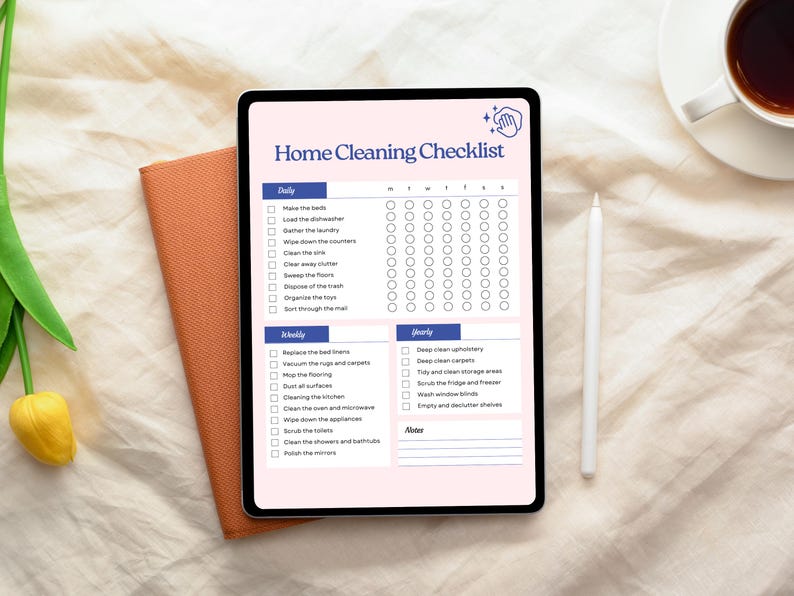 Editable House Cleaning Schedule Checklist | Cleaning Planner | Daily ...