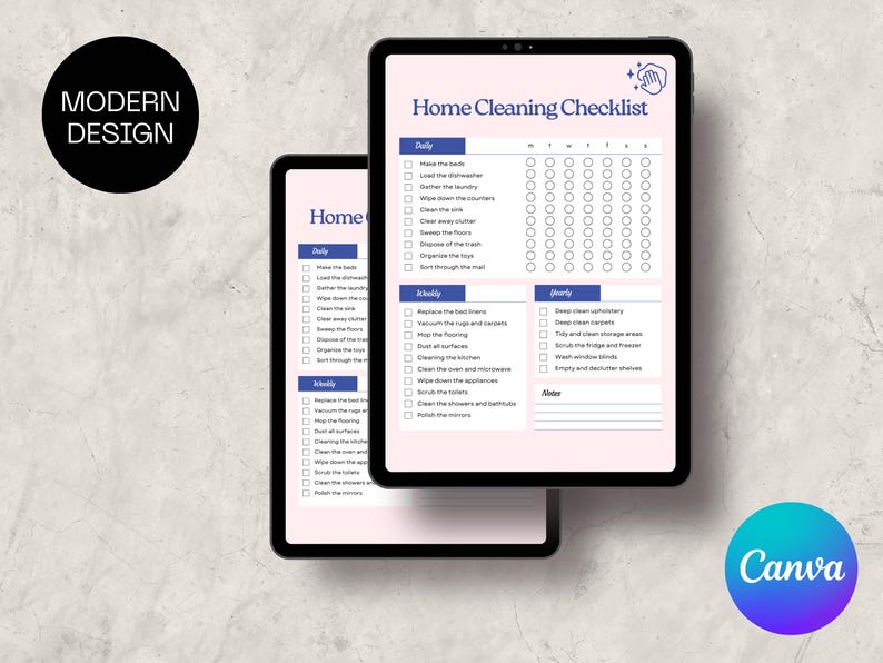 Editable House Cleaning Schedule Checklist | Cleaning Planner | Daily ...