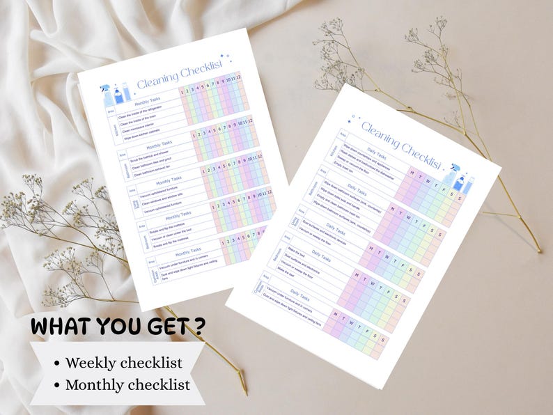 Editable House Cleaning Schedule Checklist | Cleaning Planner | Daily ...