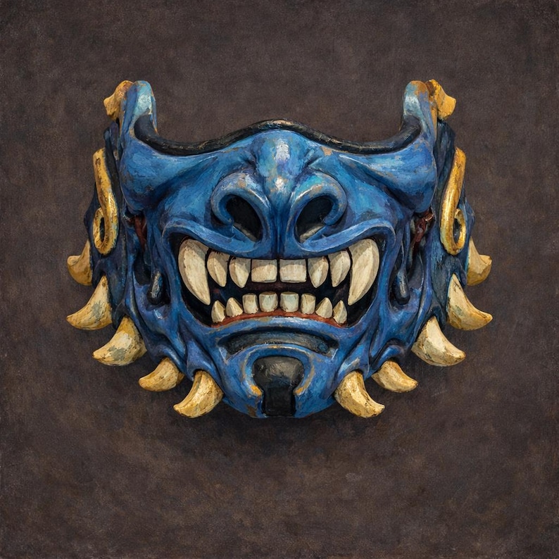 Samurai Oni Mask 3D STL Print Files | Hannya Mask Bundle (digital ...
