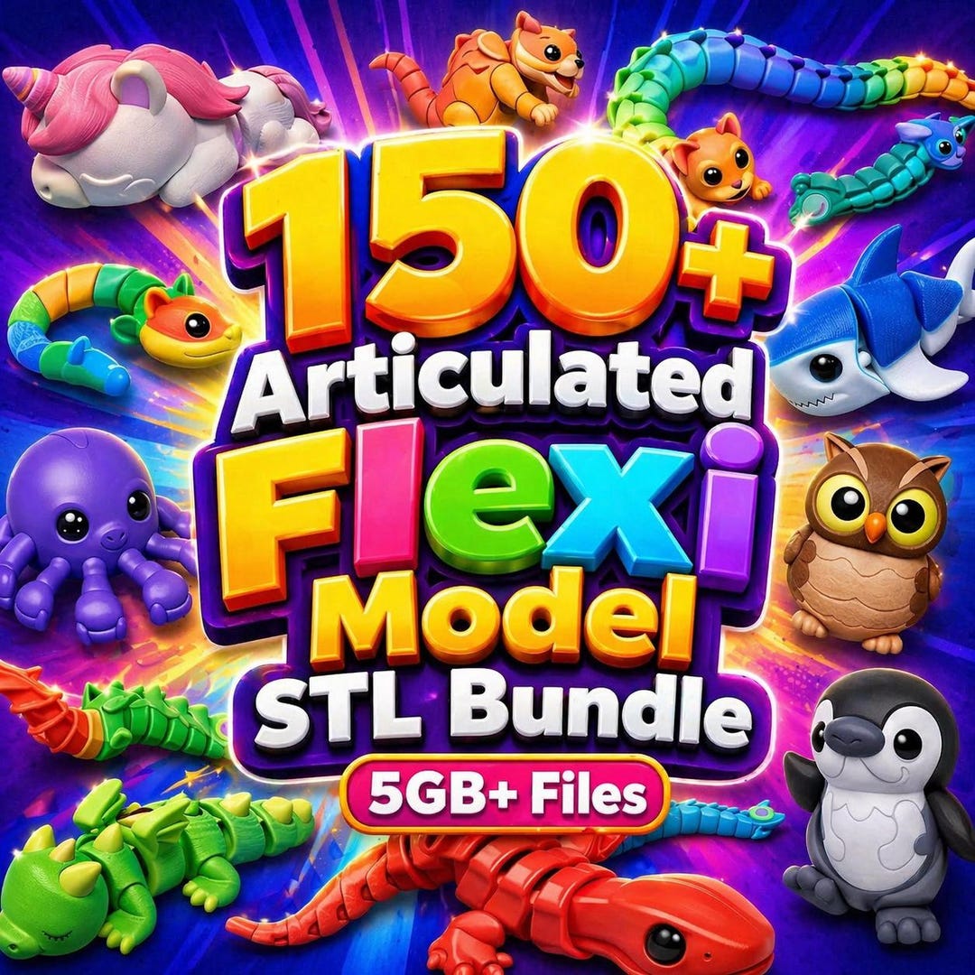 150+ Flexi Toys STL 3D Print Bundle | Articulated Animals & Figures ...