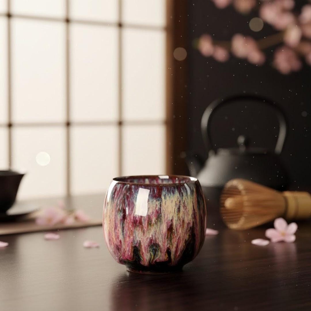 Japanese Ceramic Tea Cup Cyan - Etsy