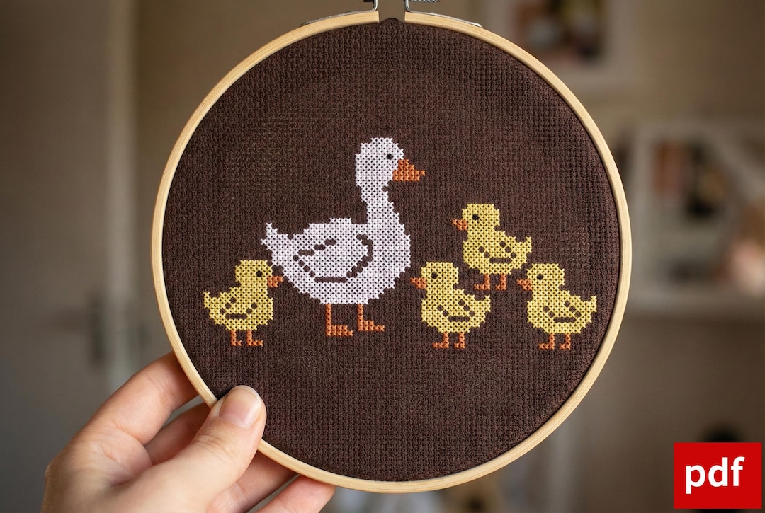 Family of Geese Cross Stitch Pattern PDF, Goose Family Embroidery ...