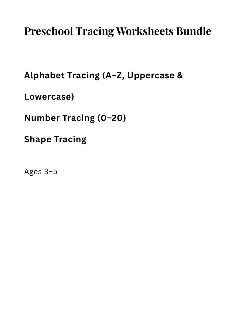 Preschool Tracing Worksheets, Alphabet Numbers Shapes, Handwriting ...