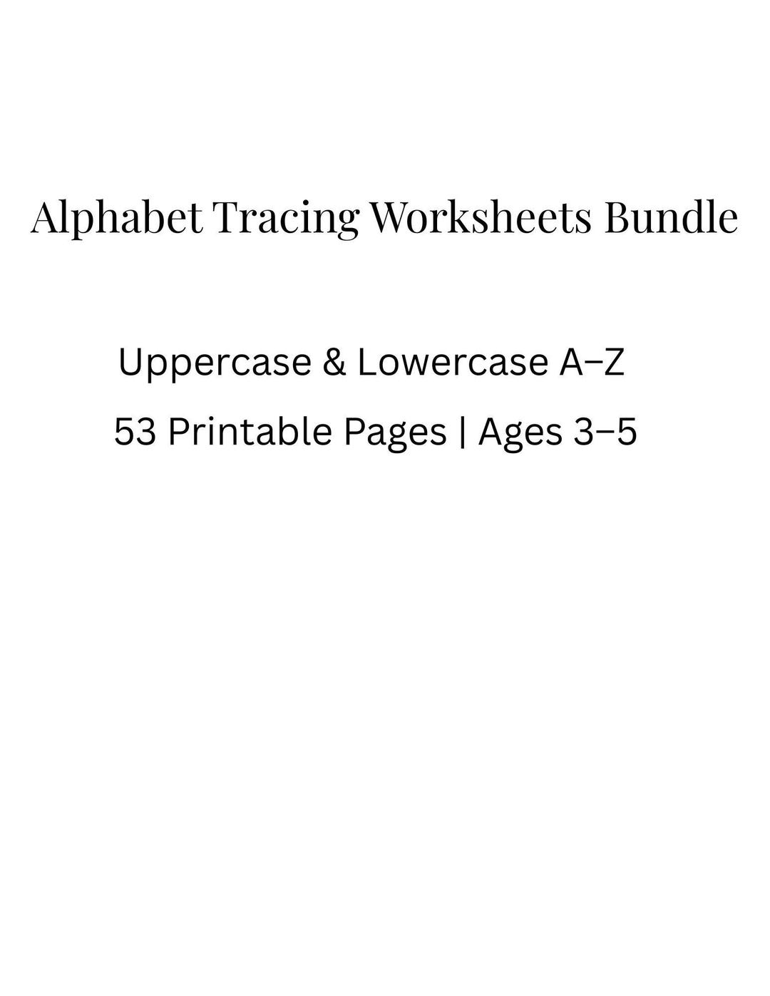 Alphabet Tracing Worksheets Bundle Uppercase Lowercase Letters ...