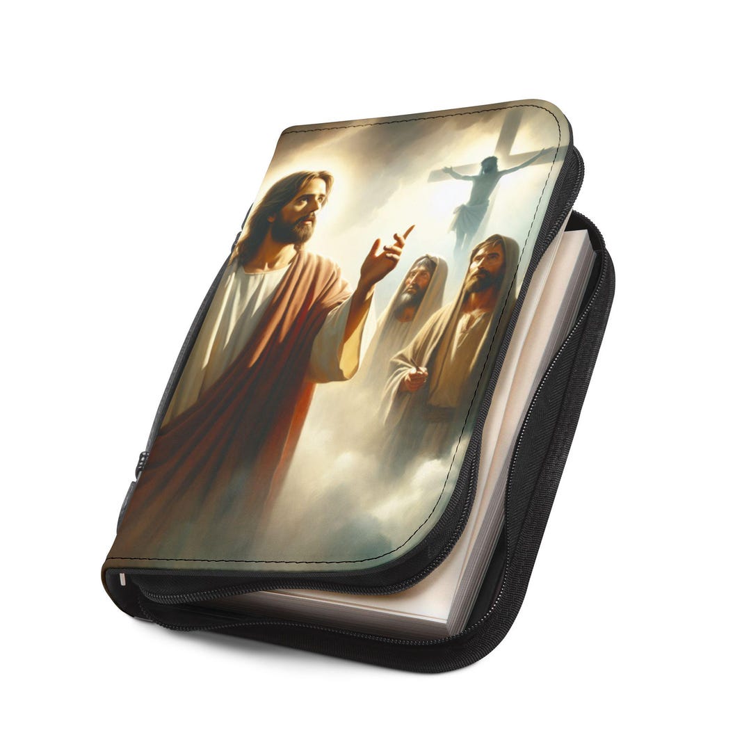 Bible Cover/jesus Crucifixion/personalized /100% PU Leather/ Zippered ...