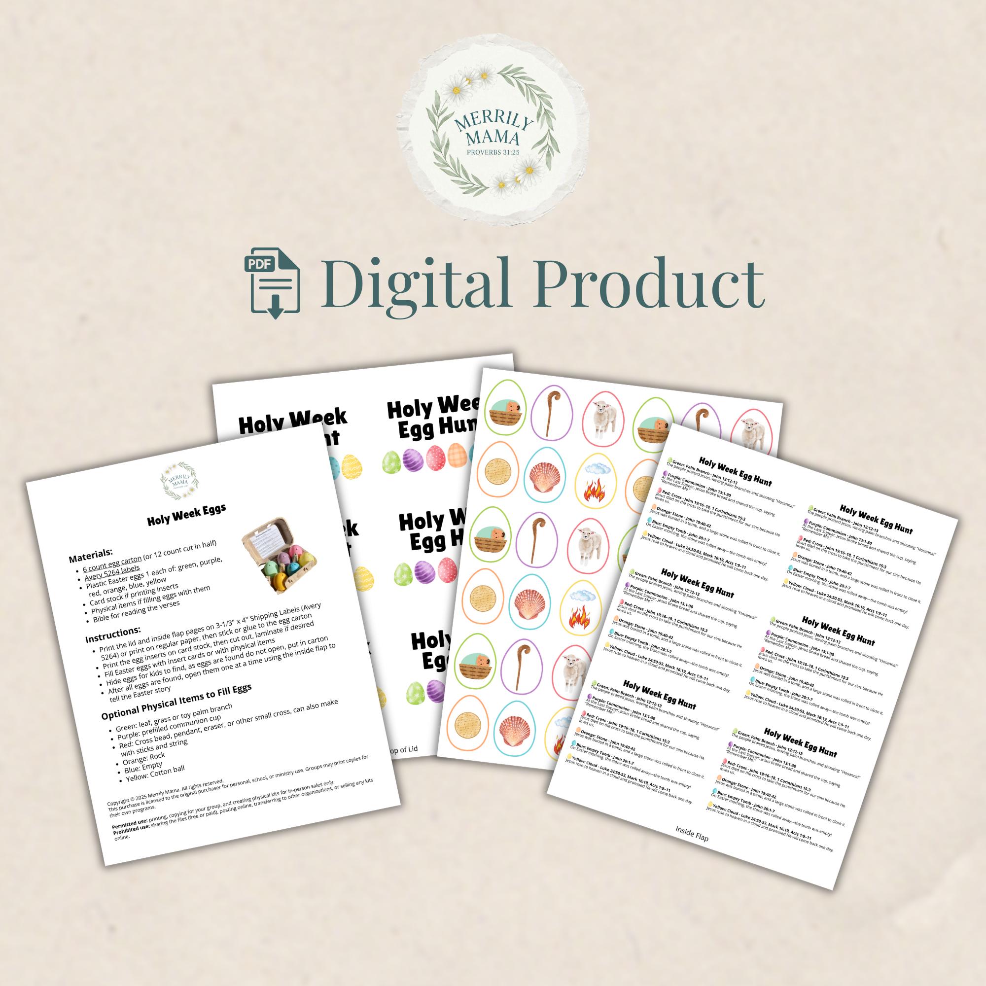 Printable Holy Week Egg Hunt - Etsy