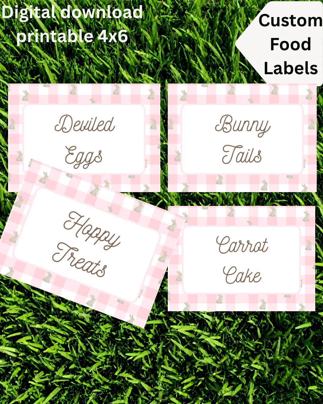 Easter Food Cards Template, Editable Easter Buffet Labels, Bunny Spring ...