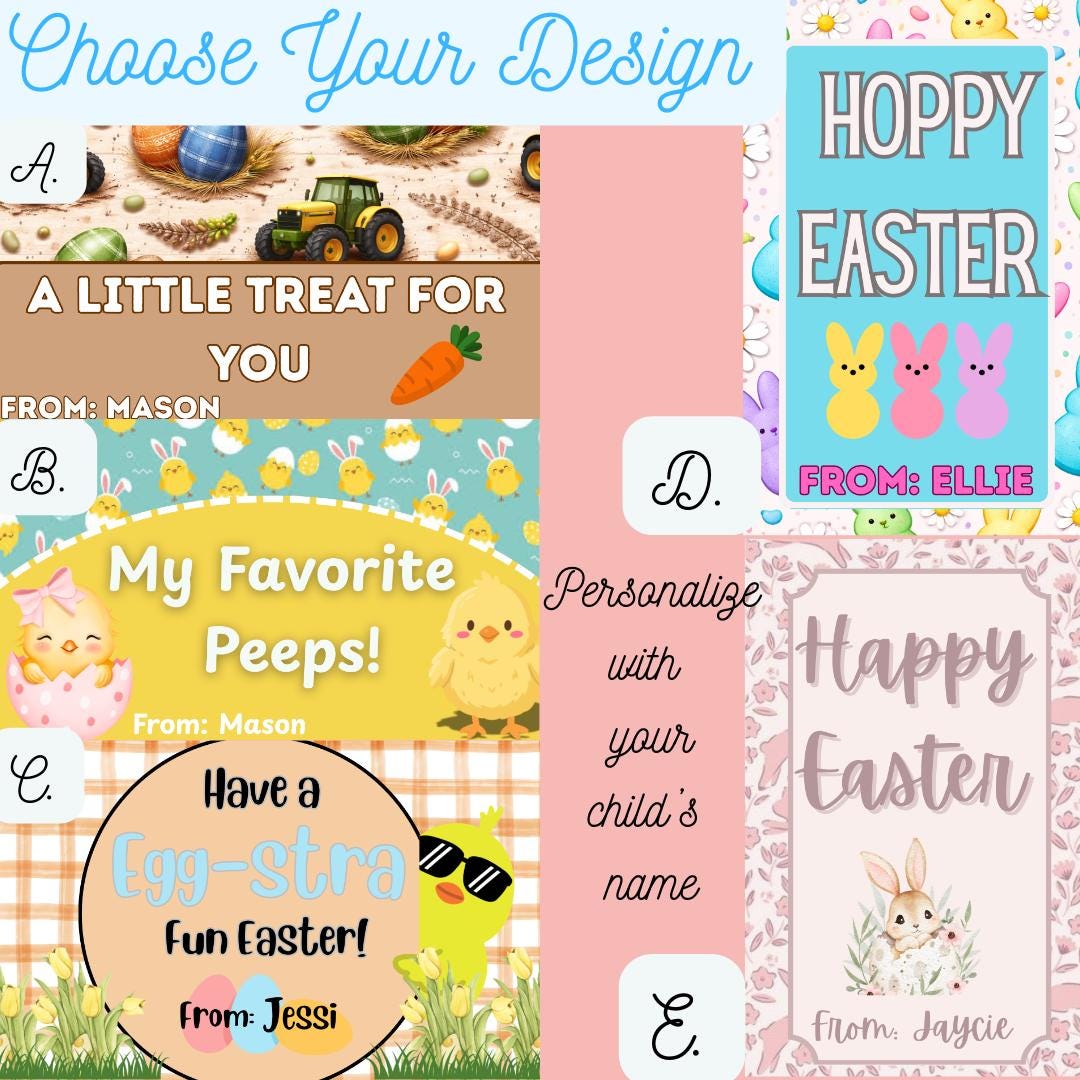 Personilzed Easter Classroom Cards for Kids | Printed School Easter ...